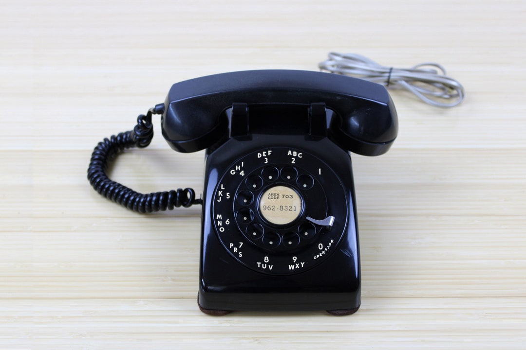 1955 Western Electric Black Rotary Desk Phone Bakelite Handset Model ...