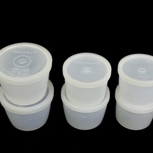 NEW Vintage Tupperware Snack Cups Kit Kups Sheer Round 1 Cup Canisters ...
