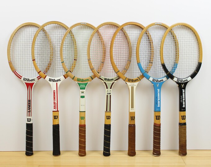 Wood Tennis Rackets WILSON Jimmy Connors Champ MINT, Jimmy Connors ...