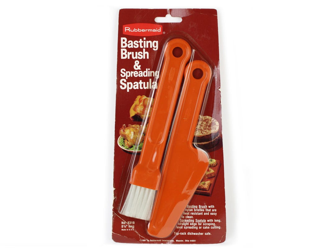 Vintage NOS 1981 Rubbermaid Spreading Spatula & Basting Brush Set, New ...