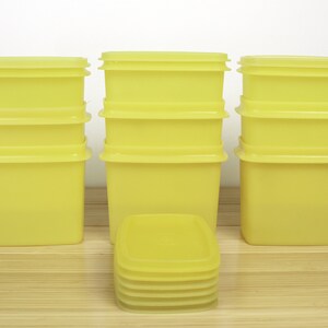 Vintage Tupperware Yellow Storage Containers W/ Lids, Tupperware 1243 ...