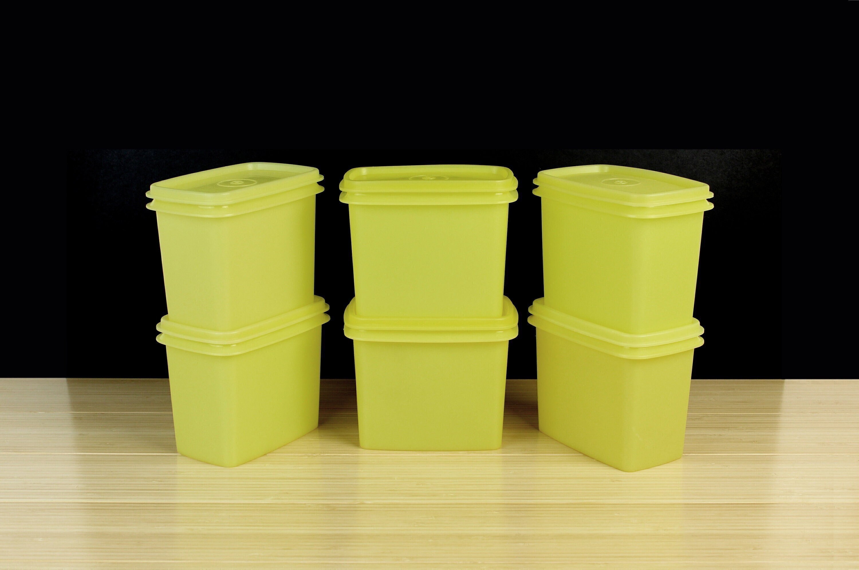 Vintage Tupperware Yellow Storage Containers W/ Lids, Tupperware 1243 ...
