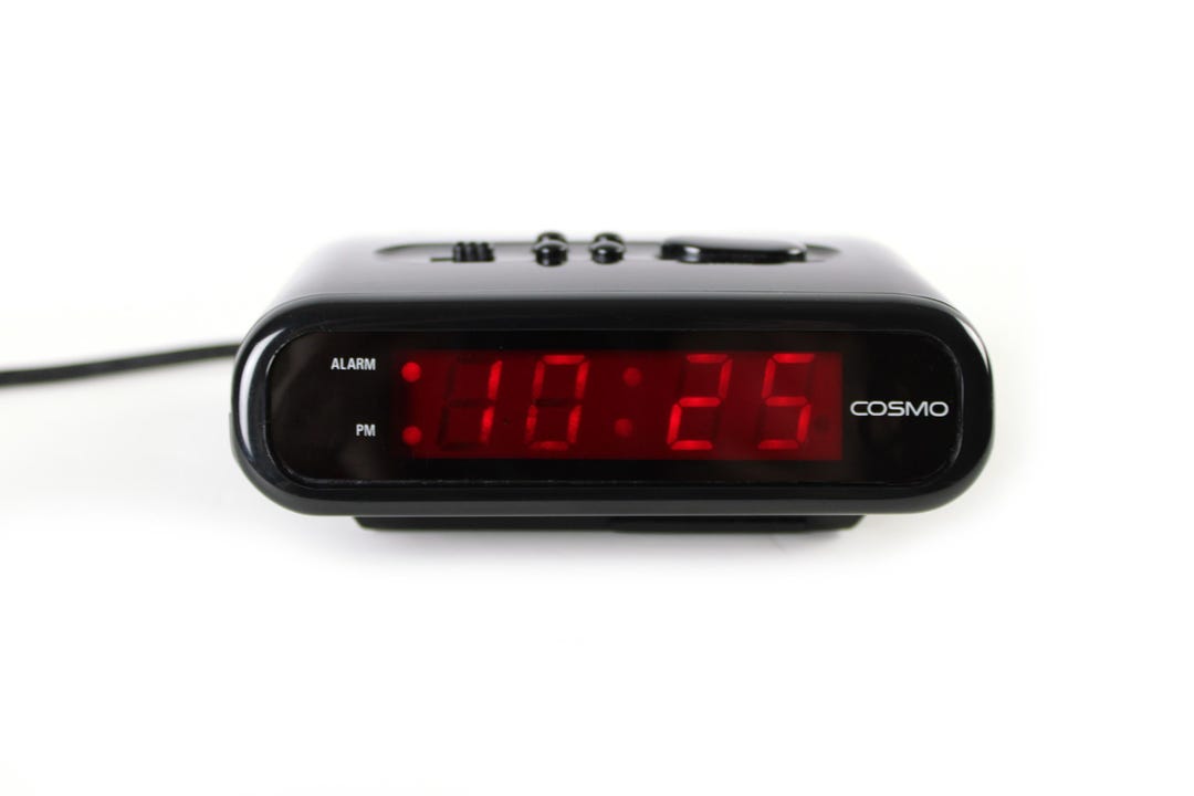 Vintage Cosmo Black Digital Alarm Clock W/ Red Readout - Etsy