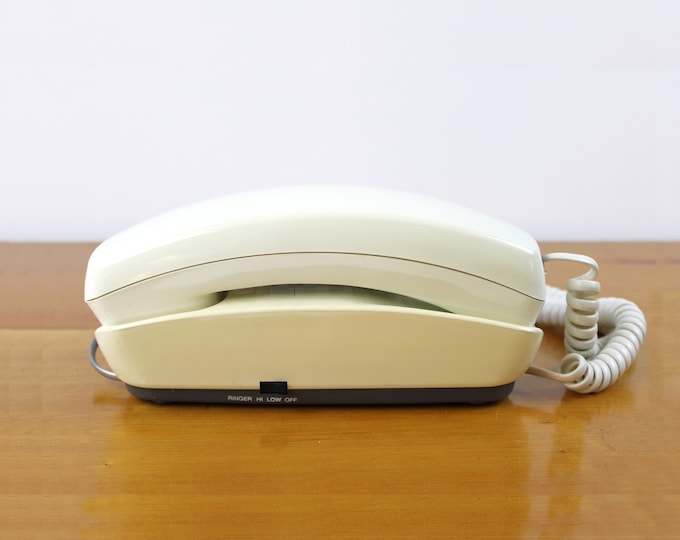 Vintage Trimline White Push Button Phone - Makes Calls Ringer Does Not ...