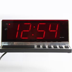 Vintage Spartus Digital Alarm Clock Red LED Readout Hong Kong Model ...