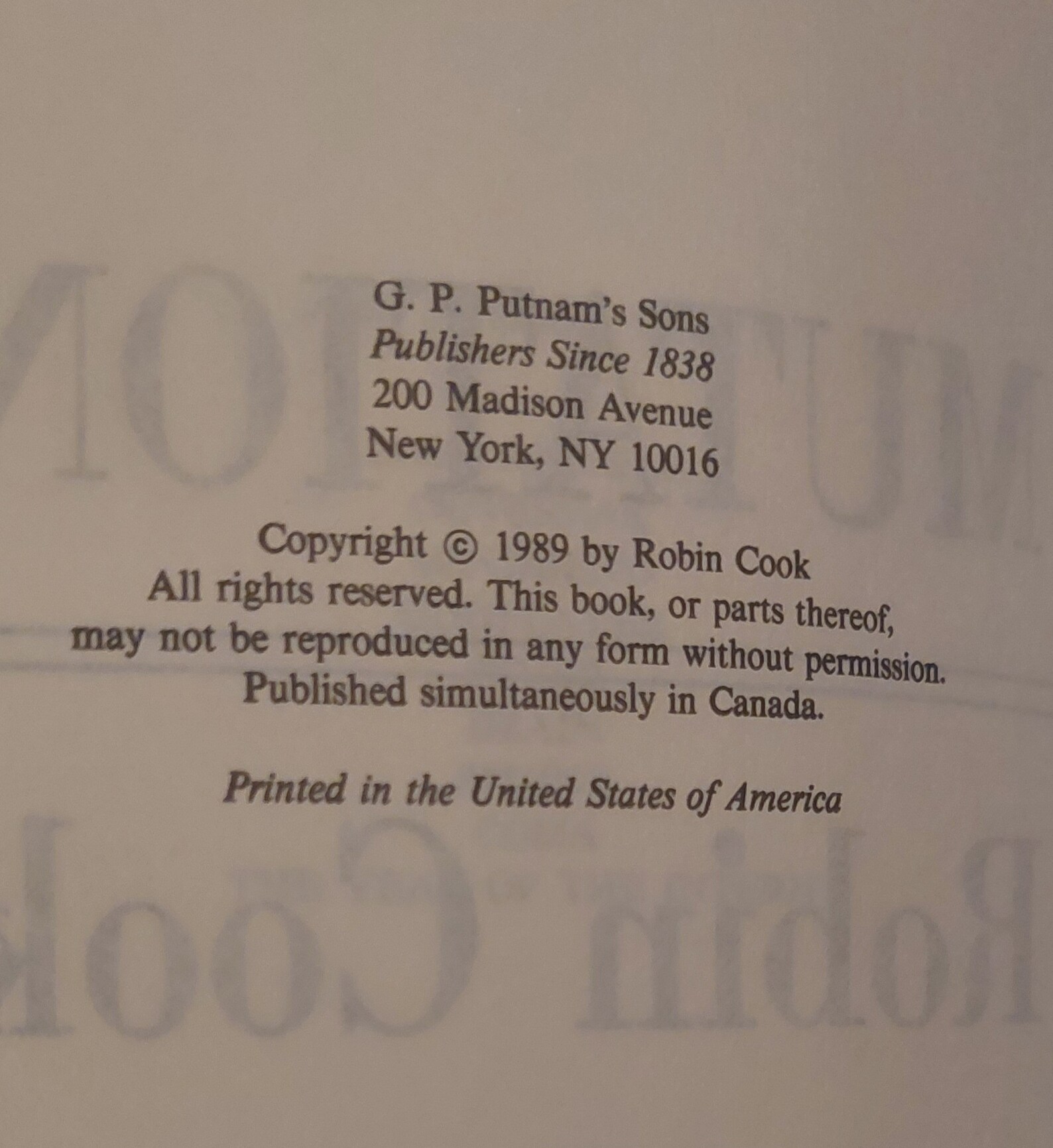 Mutation by Robin Cook Hardcover Book With Dust Jacket - Etsy