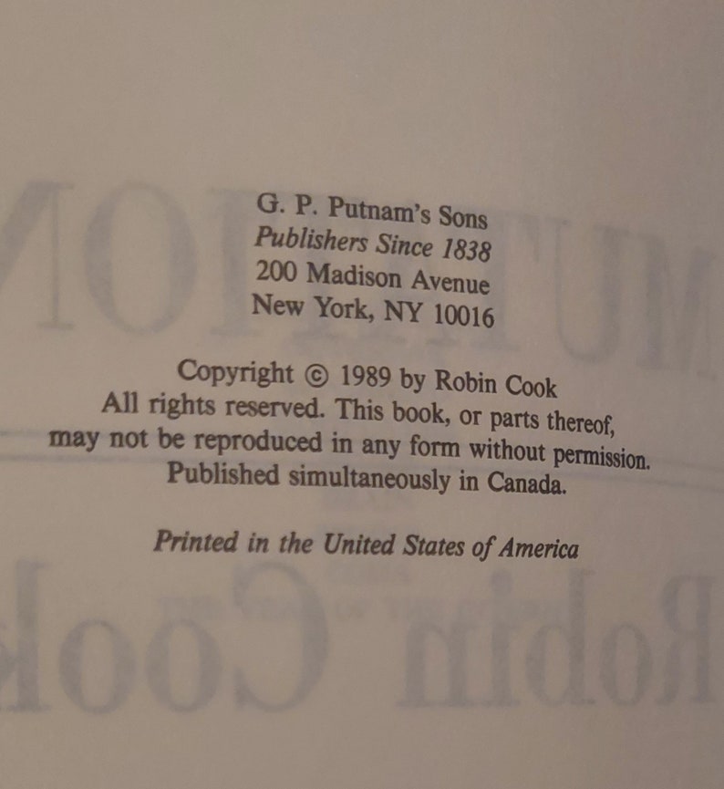 Mutation by Robin Cook Hardcover Book With Dust Jacket - Etsy