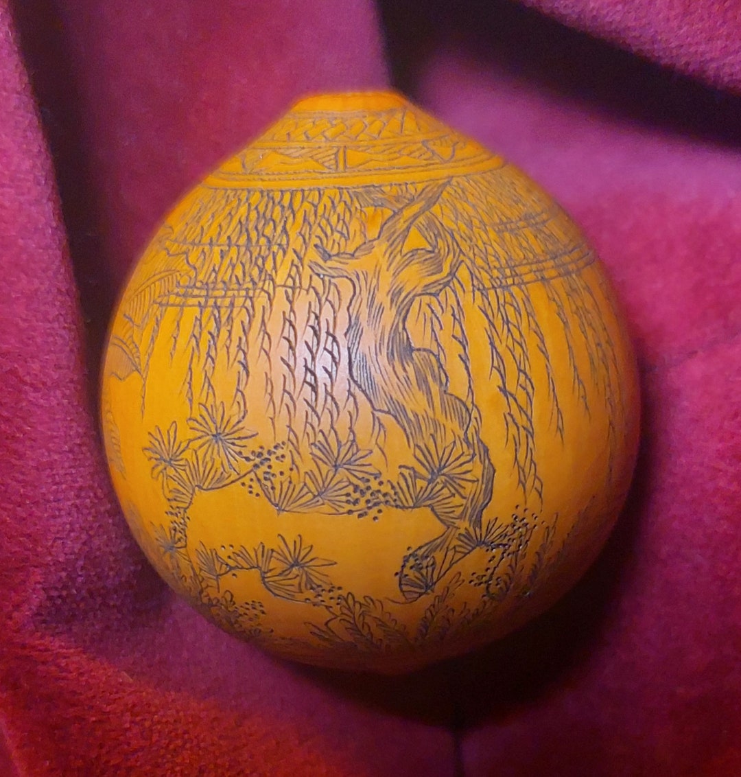 Vintage Chinese Lanzhou Artesian Etched Gourd Han Dynasy Robes - Etsy