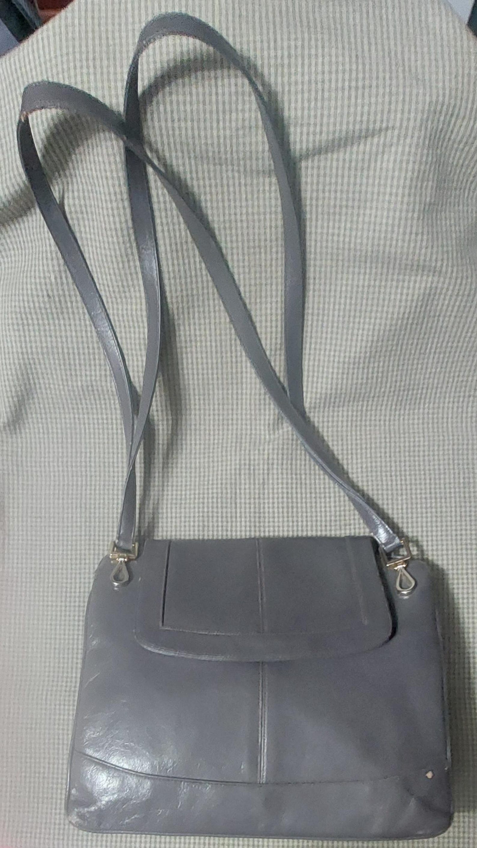 Vintage Lou Taylor Gray Handbag Pocketbook Purse With Swivel Mirror - Etsy