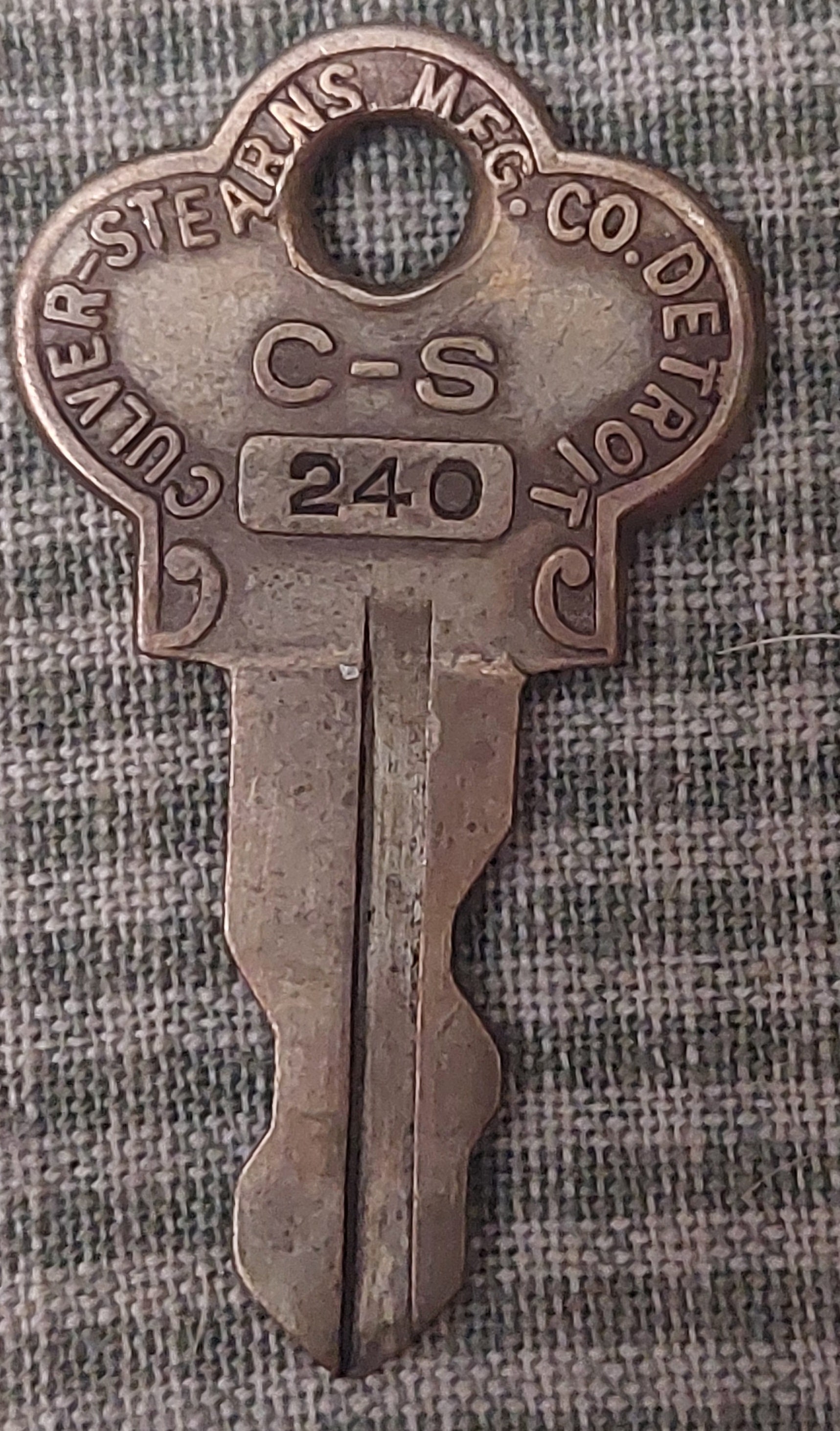 Antique Culver Stearns Mfg Co Double Sided Brass Key Detroit Michigan ...