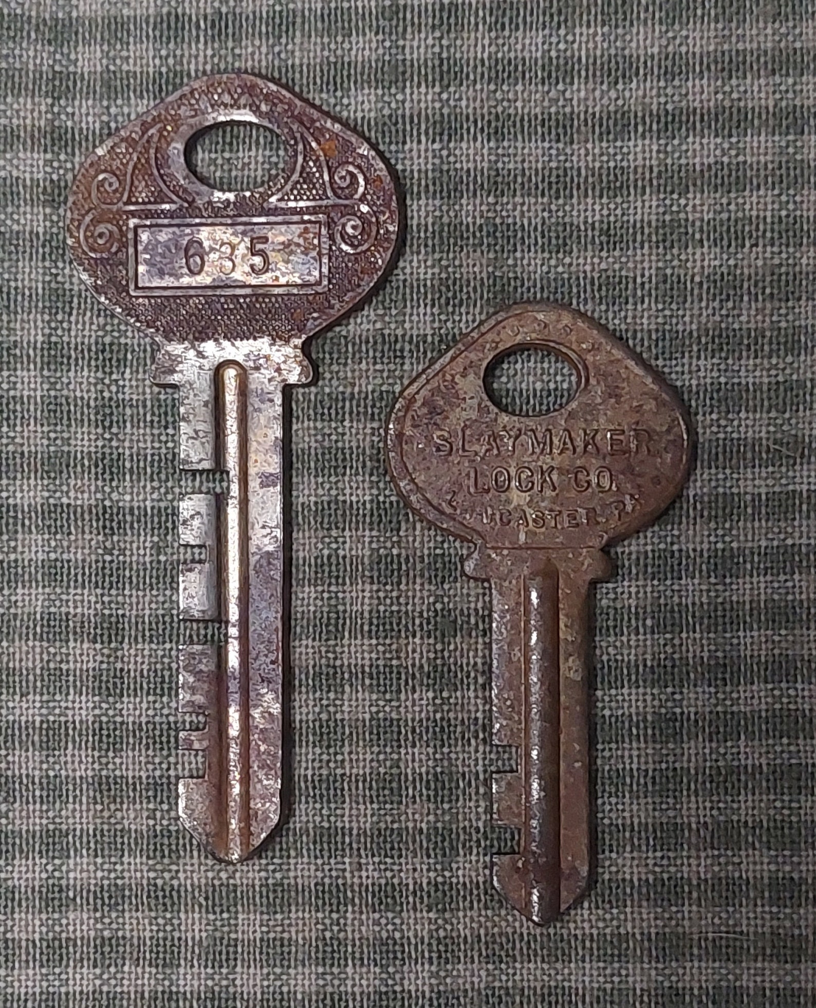 Two Rusty Antique Slaymaker Padlock Keys Lancaster Pennsylvania - Etsy