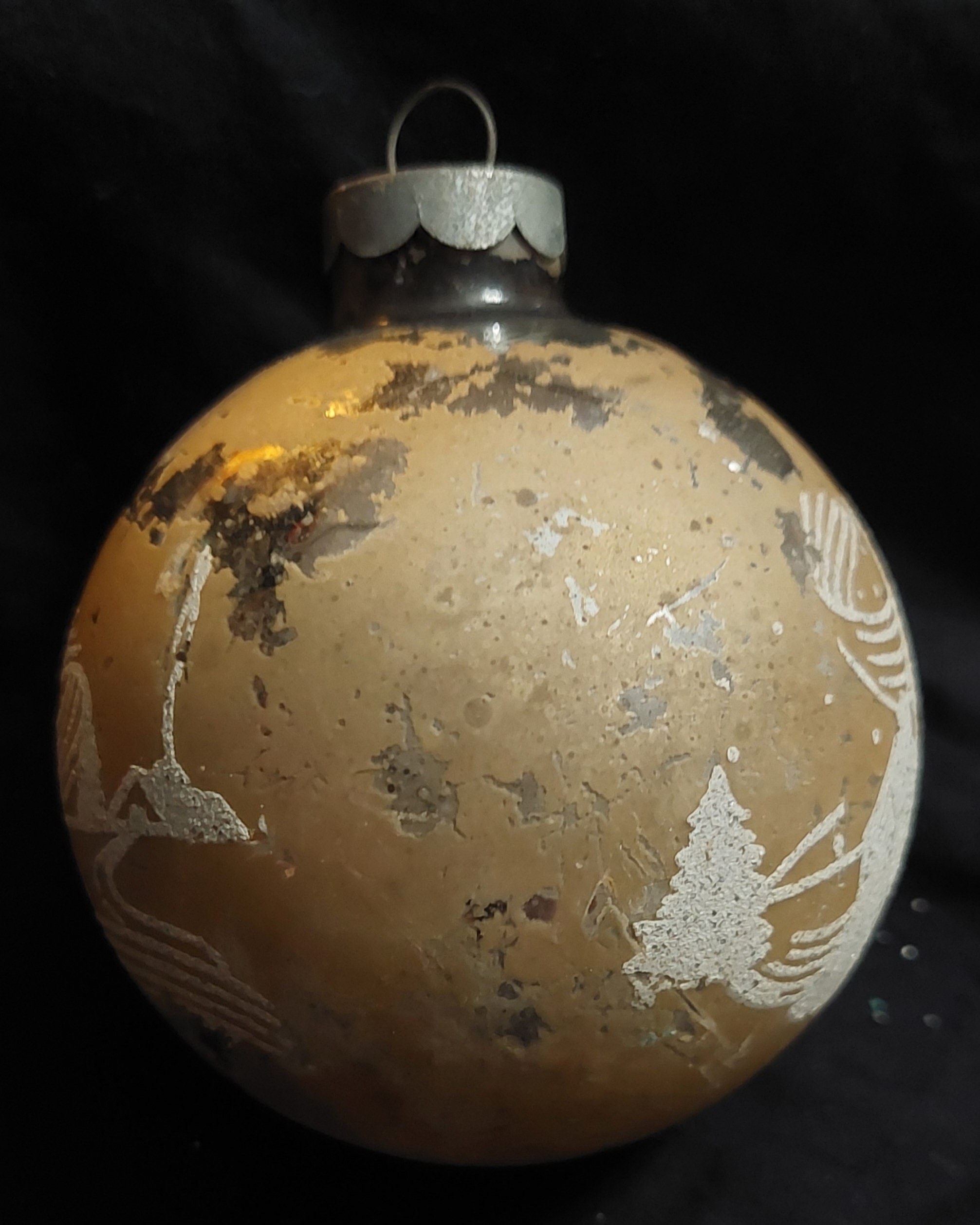 Rare Cream Silver Nitrate & Mica Church Shiny Brite Glass Christmas ...