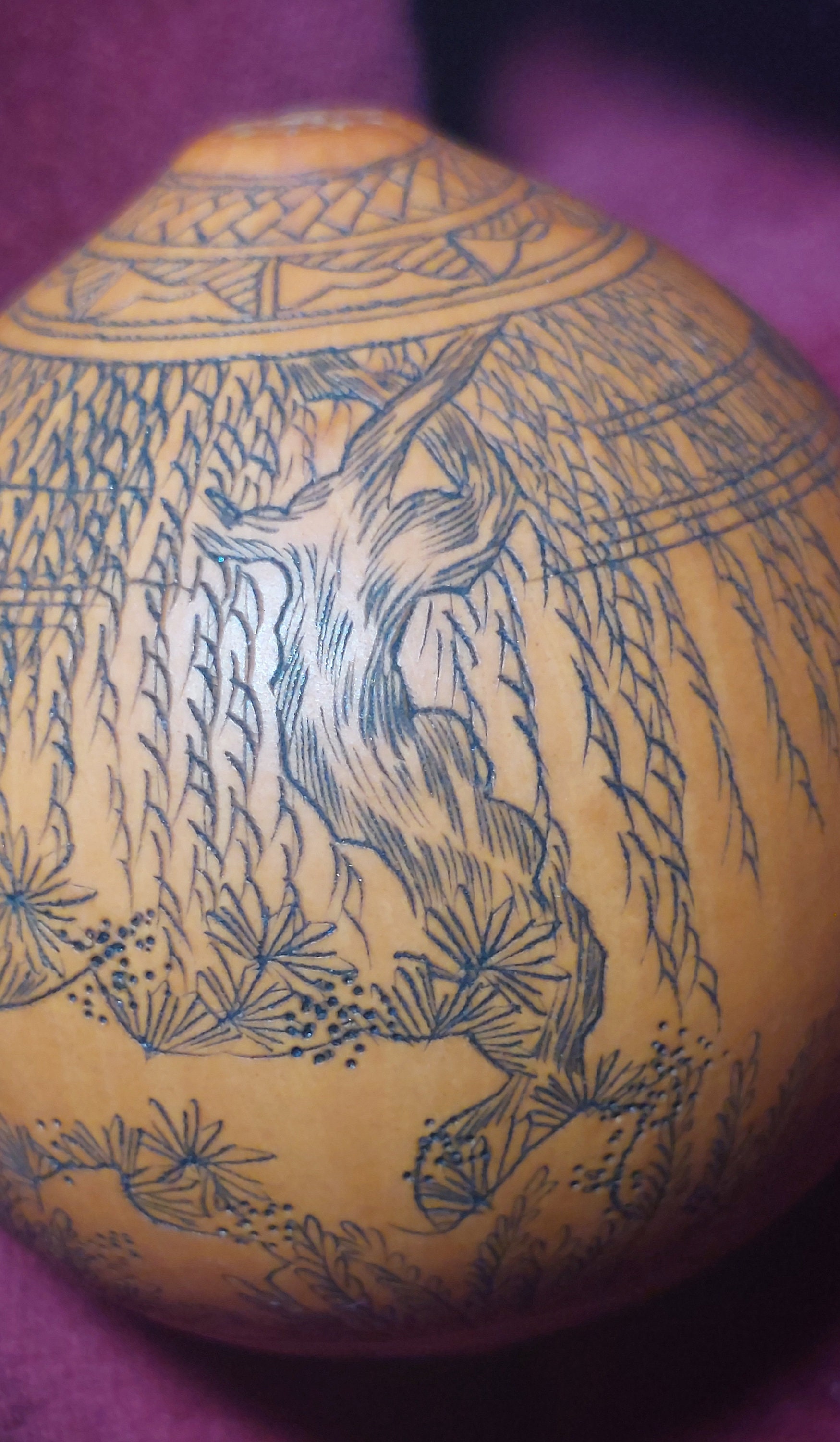 Vintage Chinese Lanzhou Artesian Etched Gourd Han Dynasy Robes - Etsy