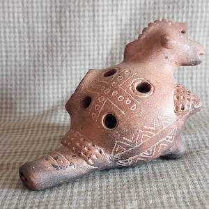 Pre Columbian Mayan Aztec Pottery Ocarina Instrument Reptile Horse - Etsy