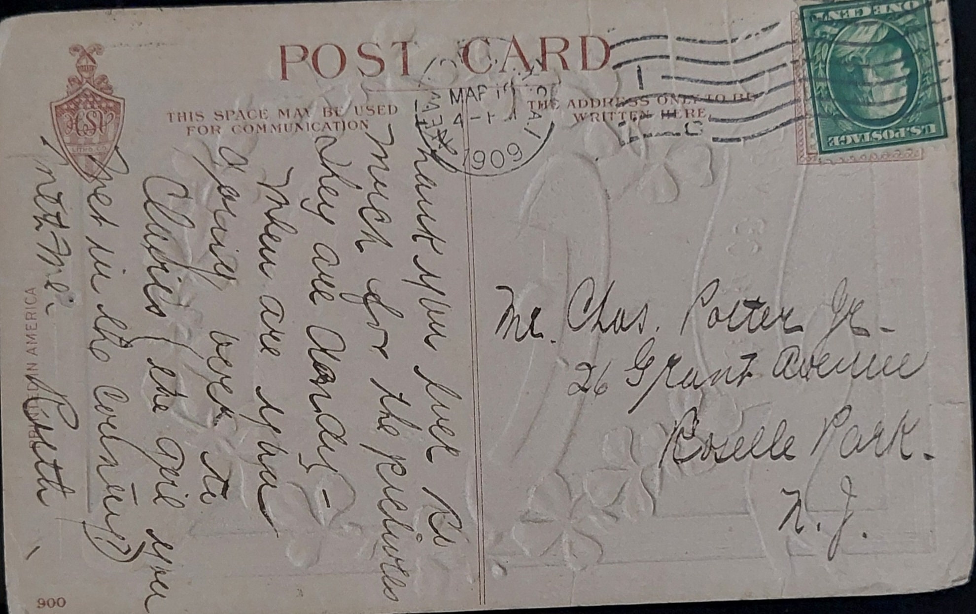 Antique 1909 Erin Go Bragh Irish Post Card Beaver Top Hat Clay Pipe ...