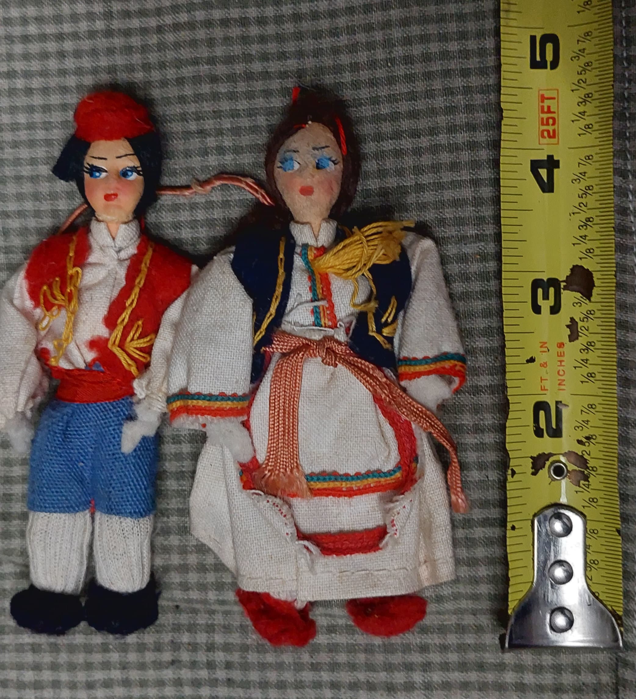 Vintage Set of Polish Dancing Dolls Strung Together Handpainted Faces ...