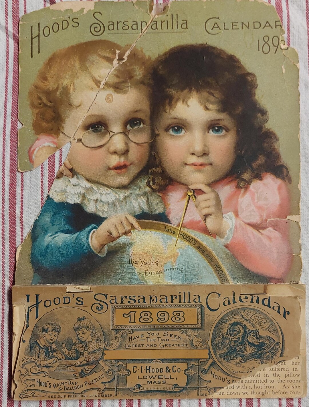 Antique 1893 Hood's Sarsaparilla Calender L - Etsy