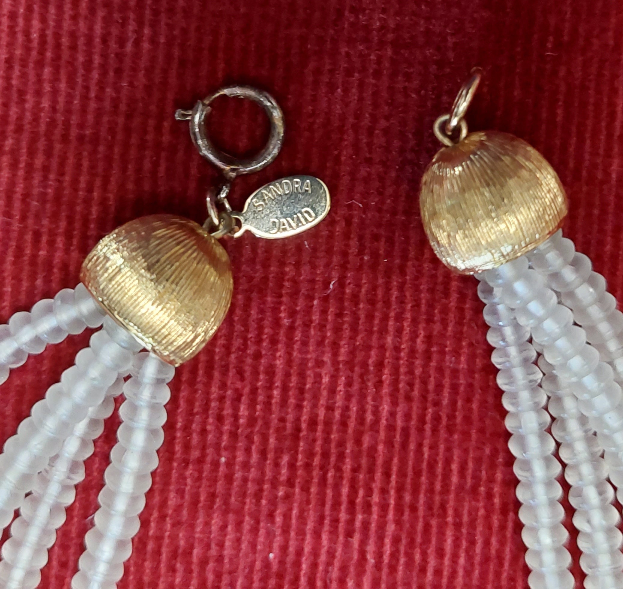 Vintage Sandra David Four Strand White Seaglass Collar Necklace - Etsy