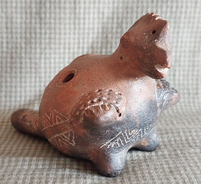 Pre Columbian Mayan Aztec Pottery Ocarina Instrument Reptile Horse - Etsy