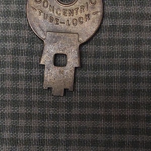 Rare Vintage Short Double Sided Brass Key Concentric Tube Wise Lock ...