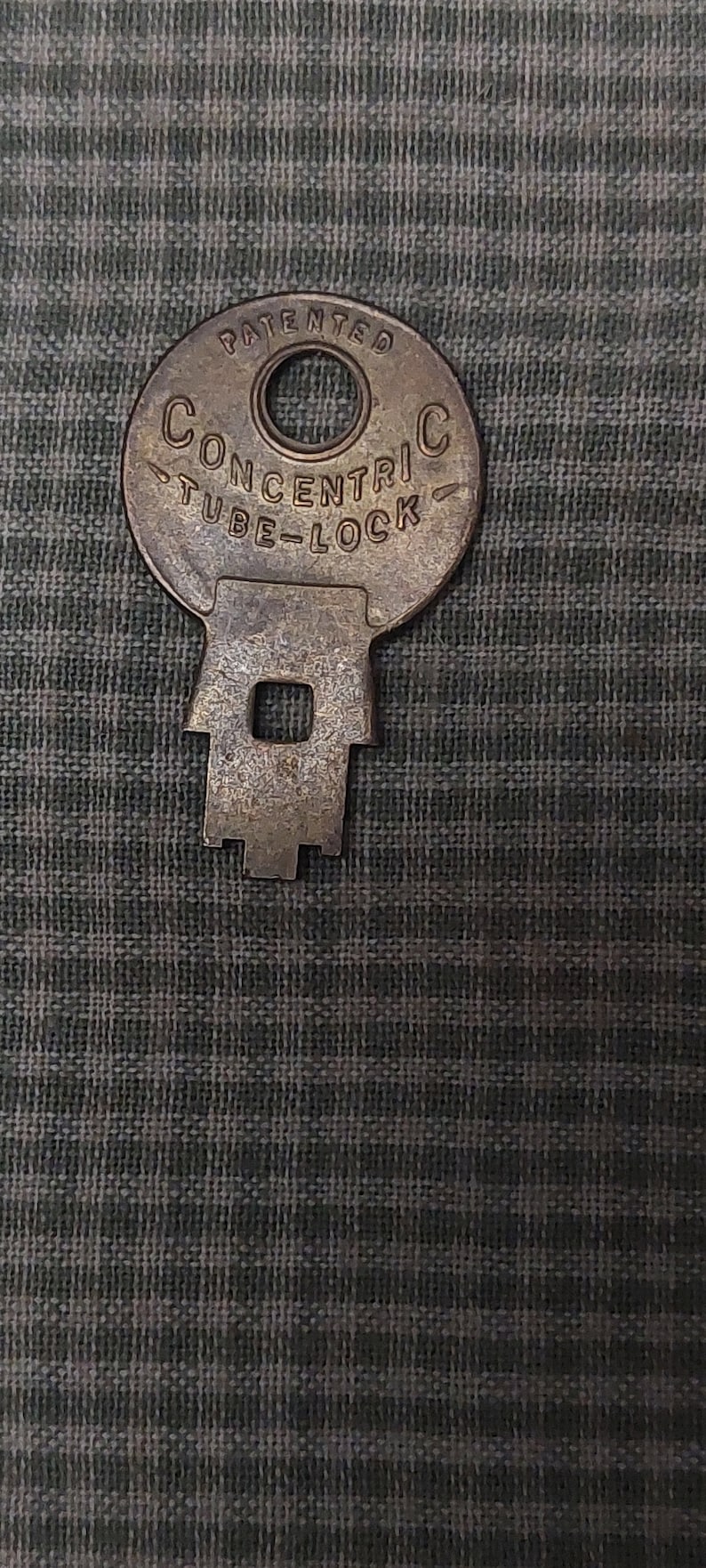 Rare Vintage Short Double Sided Brass Key Concentric Tube Wise Lock ...