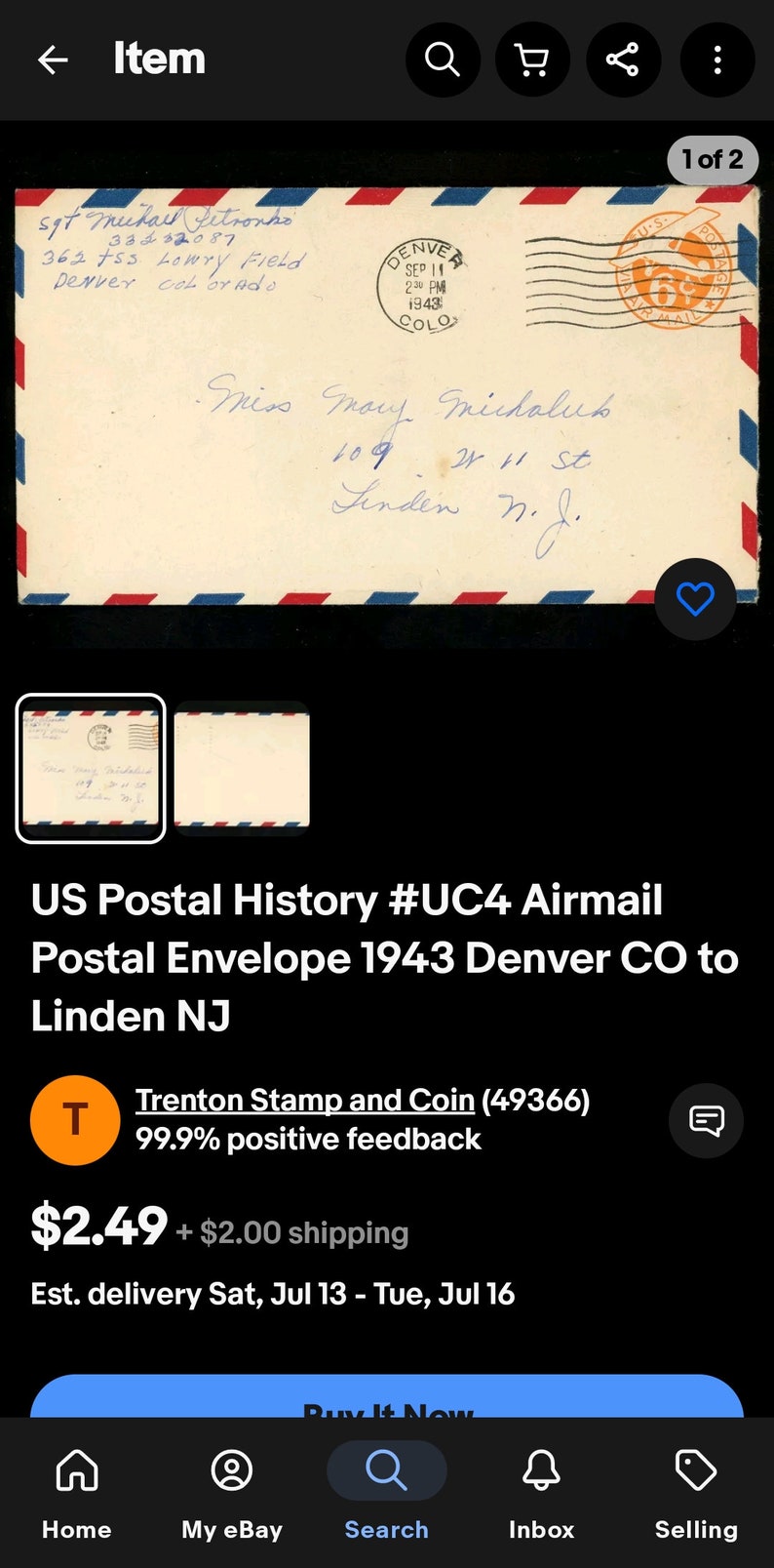 Vintage War Time WWII Triner Air Mail Accuracy Scale Post Office USPS ...