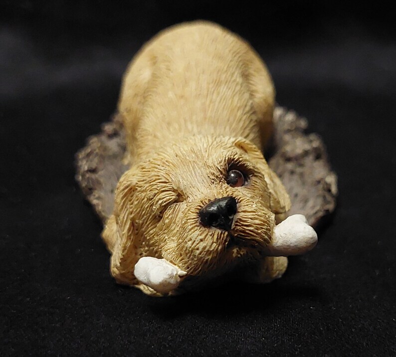Vintage 1991 Sandicast Pesky Peepers Digging Yellow Lab Puppy Figure ...