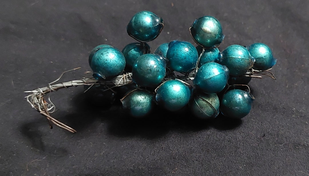 Vintage Wired Blue Glass Ball Grape Berry Cluster - Etsy