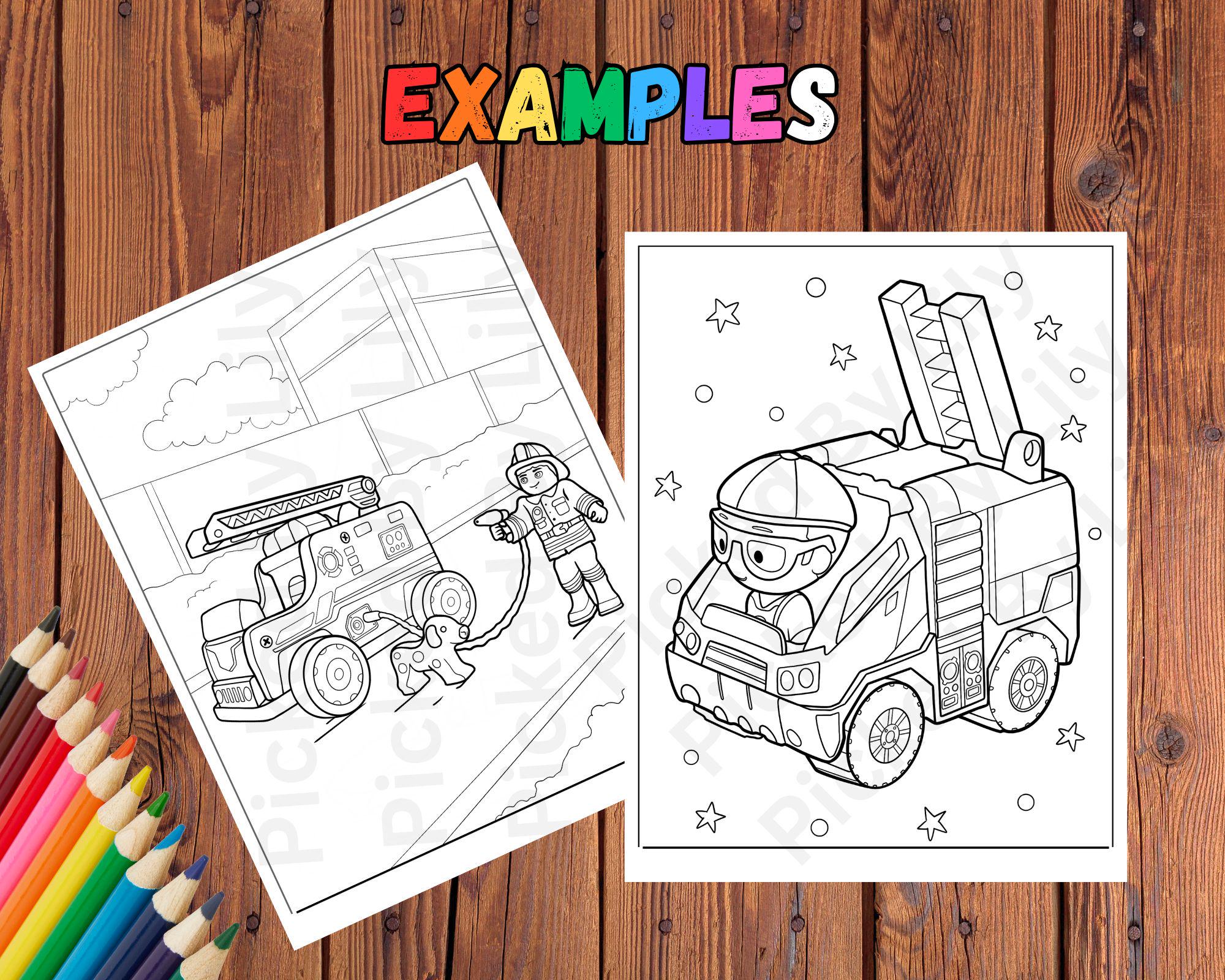 Fire Truck Coloring Book: 38 Pages Kids Activity (PDF Download) - Etsy