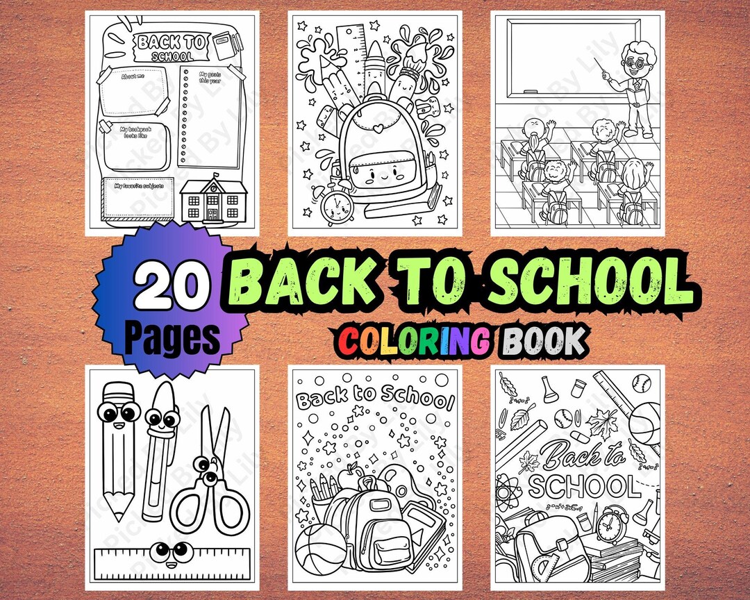 Back to School Coloring Book: 20 Fun Pages for Kids (PDF Download) - Etsy