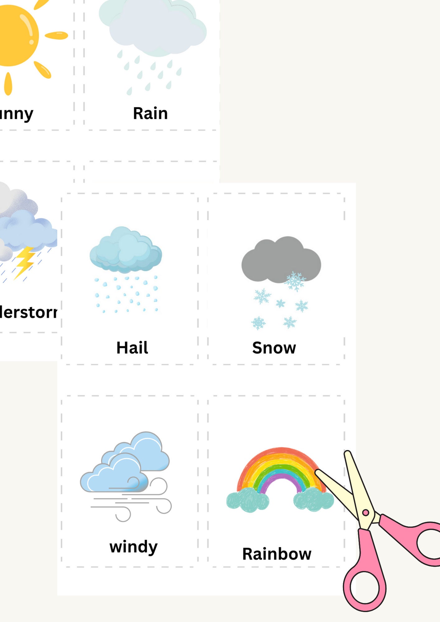 Educational Weather Flashcards for Kids Educational - Etsy