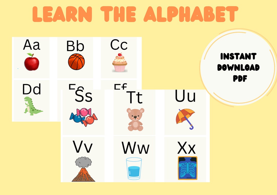 Colourful Alphabet Adventure: Interactive Flashcards for Kids - Etsy