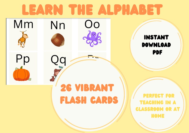 Colourful Alphabet Adventure: Interactive Flashcards for Kids - Etsy