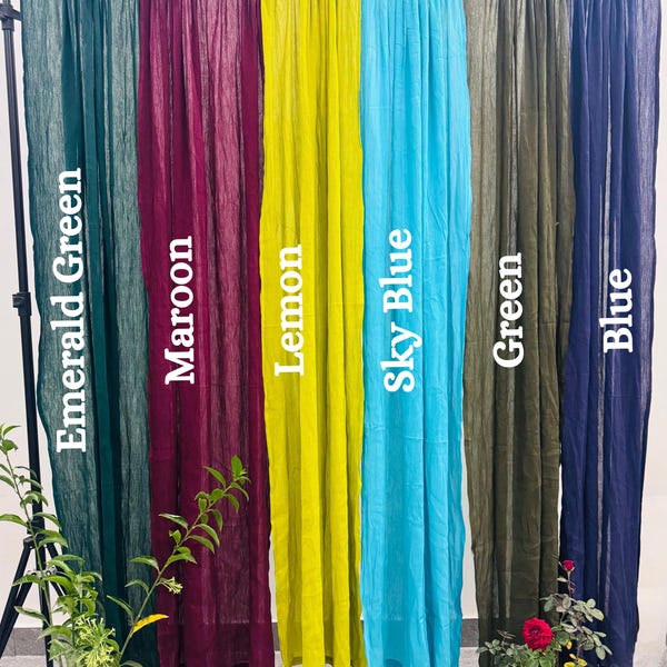 Muslin Curtains - Etsy