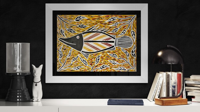 Original Aboriginal Painting: Barramundi Dreaming by Mathaniel Pascoe ...