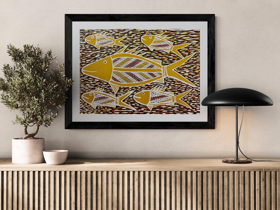 Original Aboriginal Painting: Mullet Dreaming by Mathanial Pascoe ...