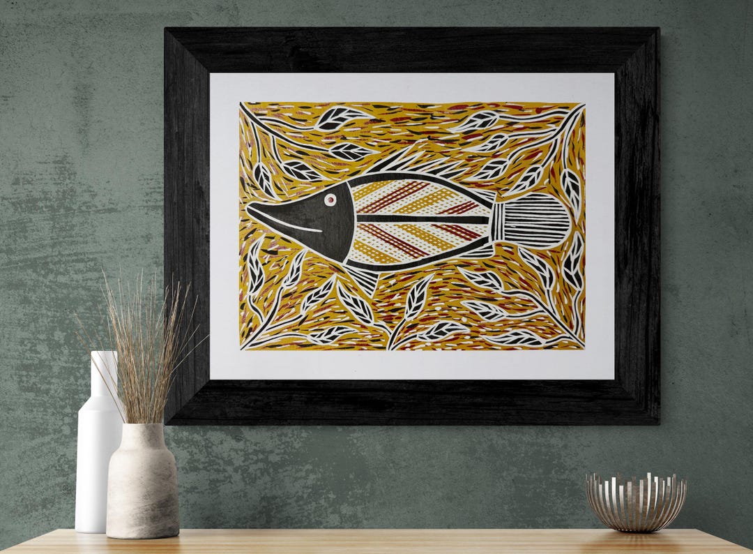 Aboriginal Painting Art Original Hand Painted Authentic Barramundi ...