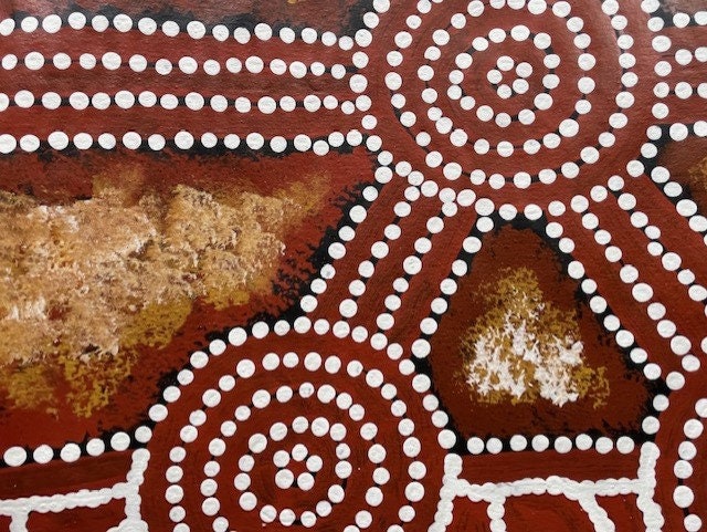 Original Aboriginal Painting Waterholes Dreaming, Design on Canvas in ...