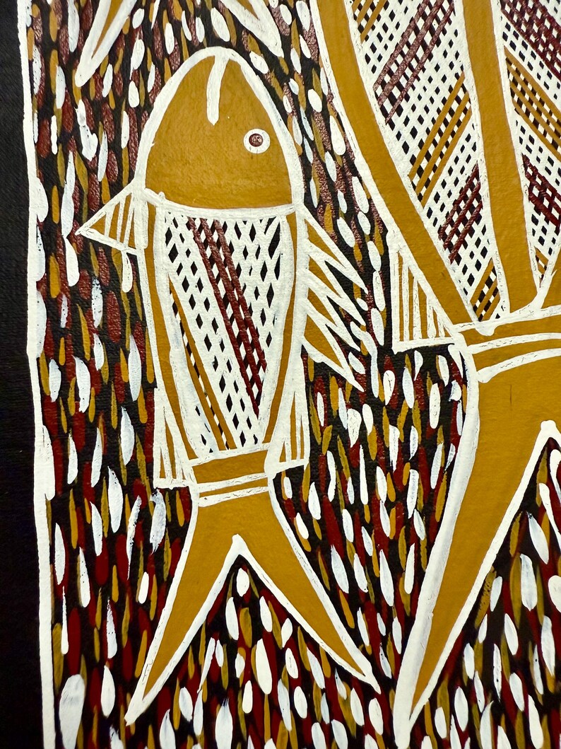 Original Aboriginal Painting: Mullet Dreaming by Mathanial Pascoe ...