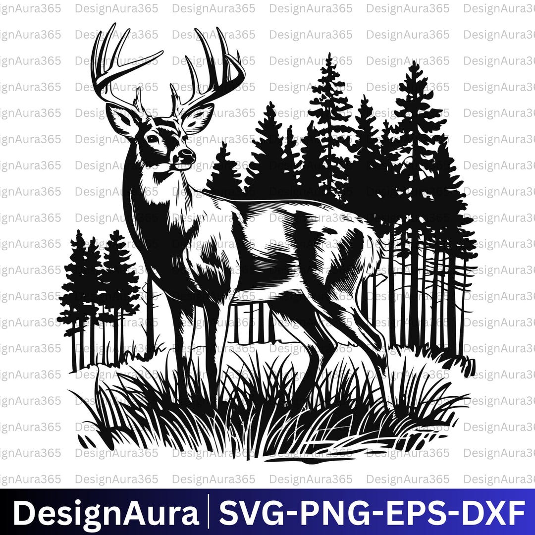 Big Buck | SVG PNG DXF | Deer | Deer Buck Design | Deer Art ...