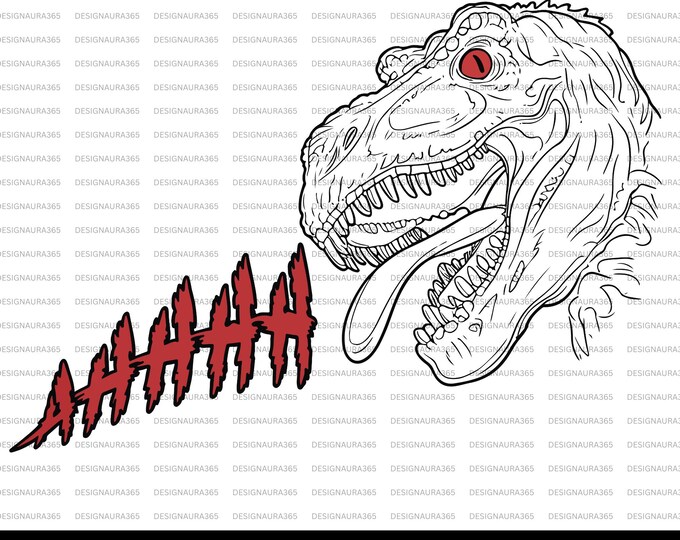 Roaring T-rex Breaking Through Wall SVG: Dinosaur, Jurassic, T-rex ...