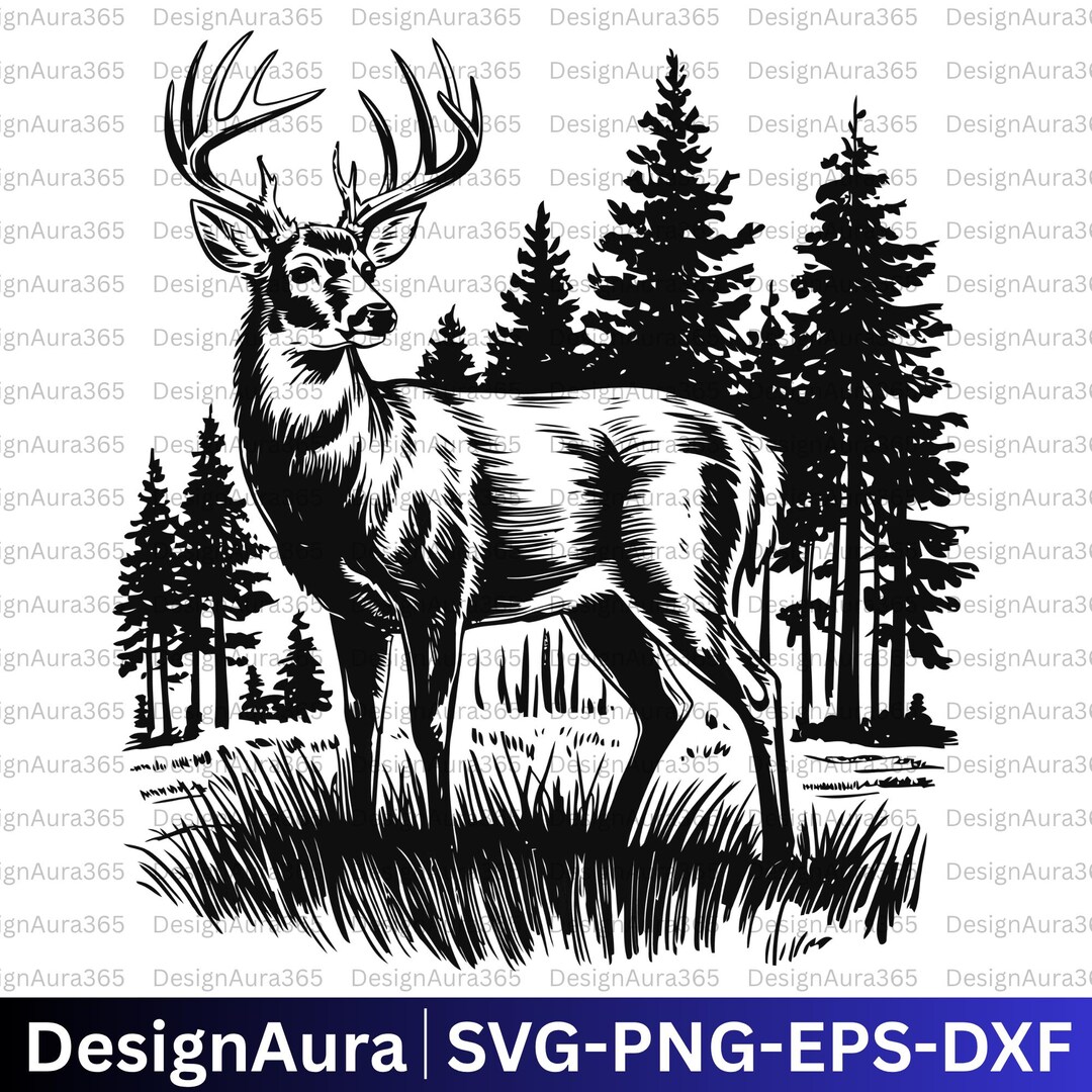 Big Buck | SVG PNG DXF | Deer | Deer Buck Design | Deer Art ...