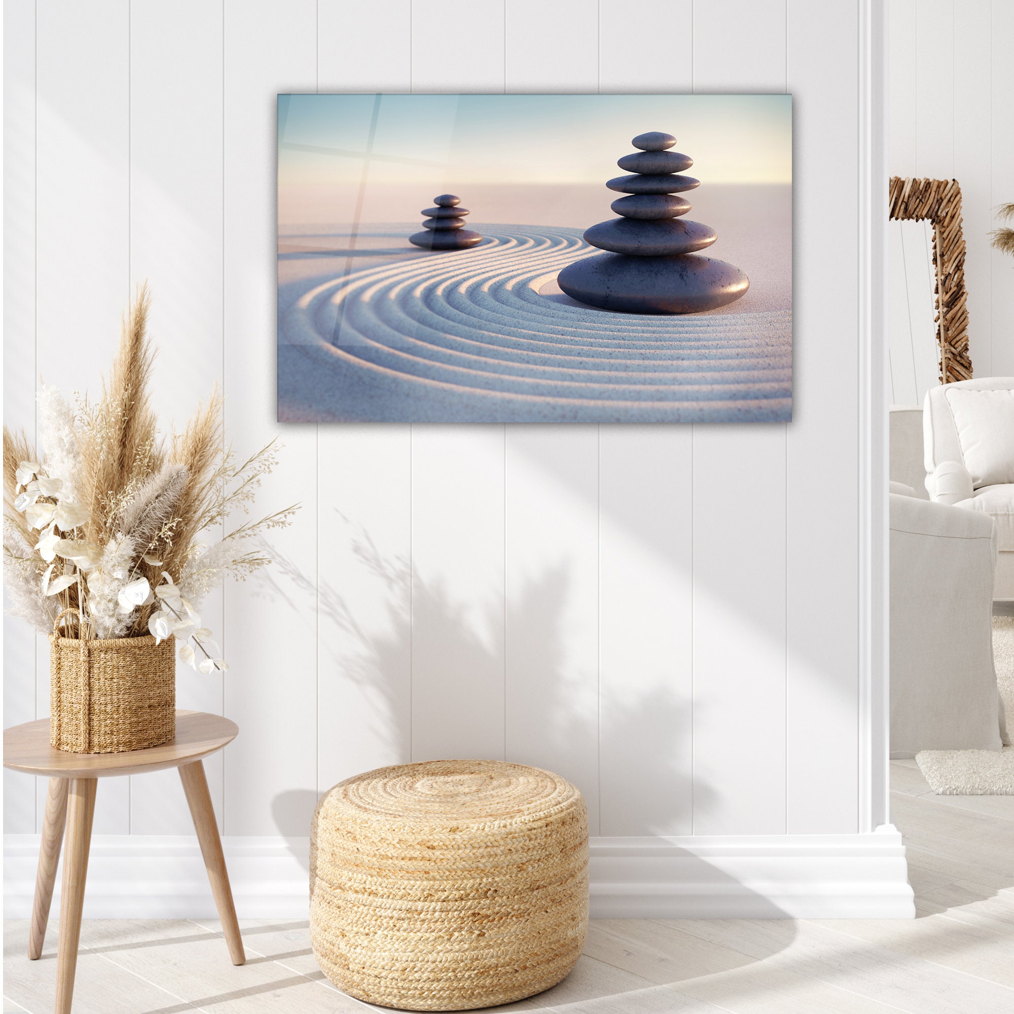Glass Wall Art - Japanese Zen Garden - Housewarming Gift - Interior ...