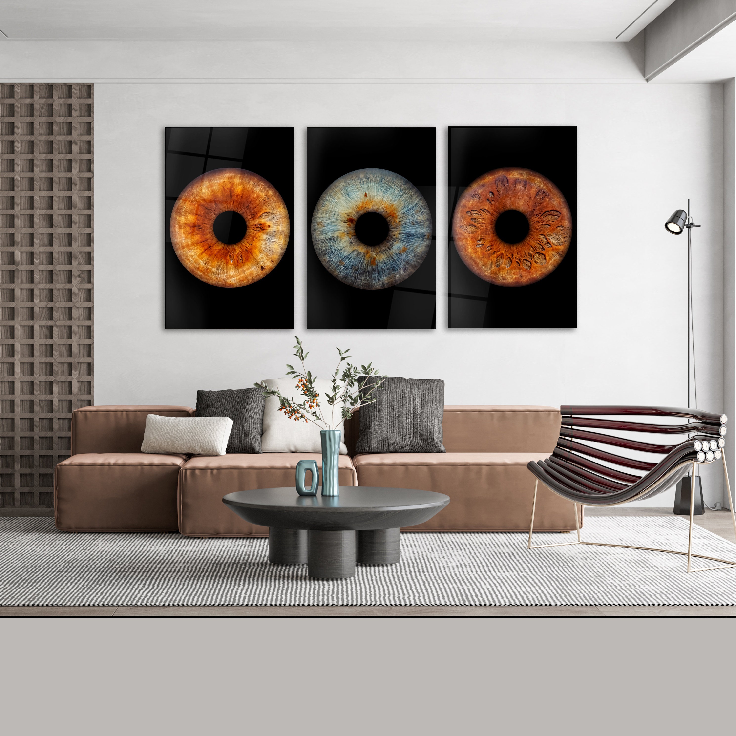 Close up of Eye Iris on Black Glass Wall Art House Warming Gift ...