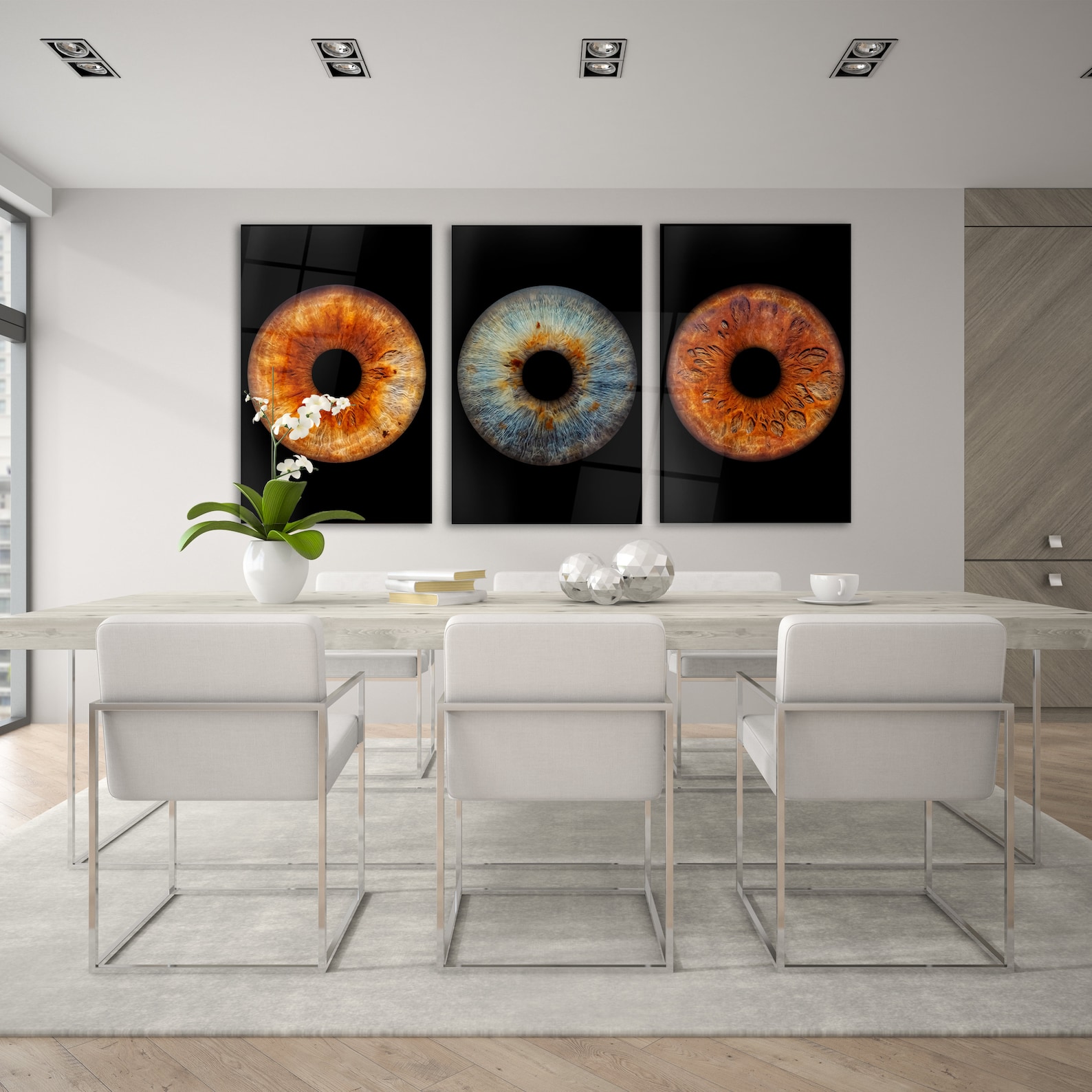 Close up of Eye Iris on Black - Glass Wall Art - House Warming Gift ...