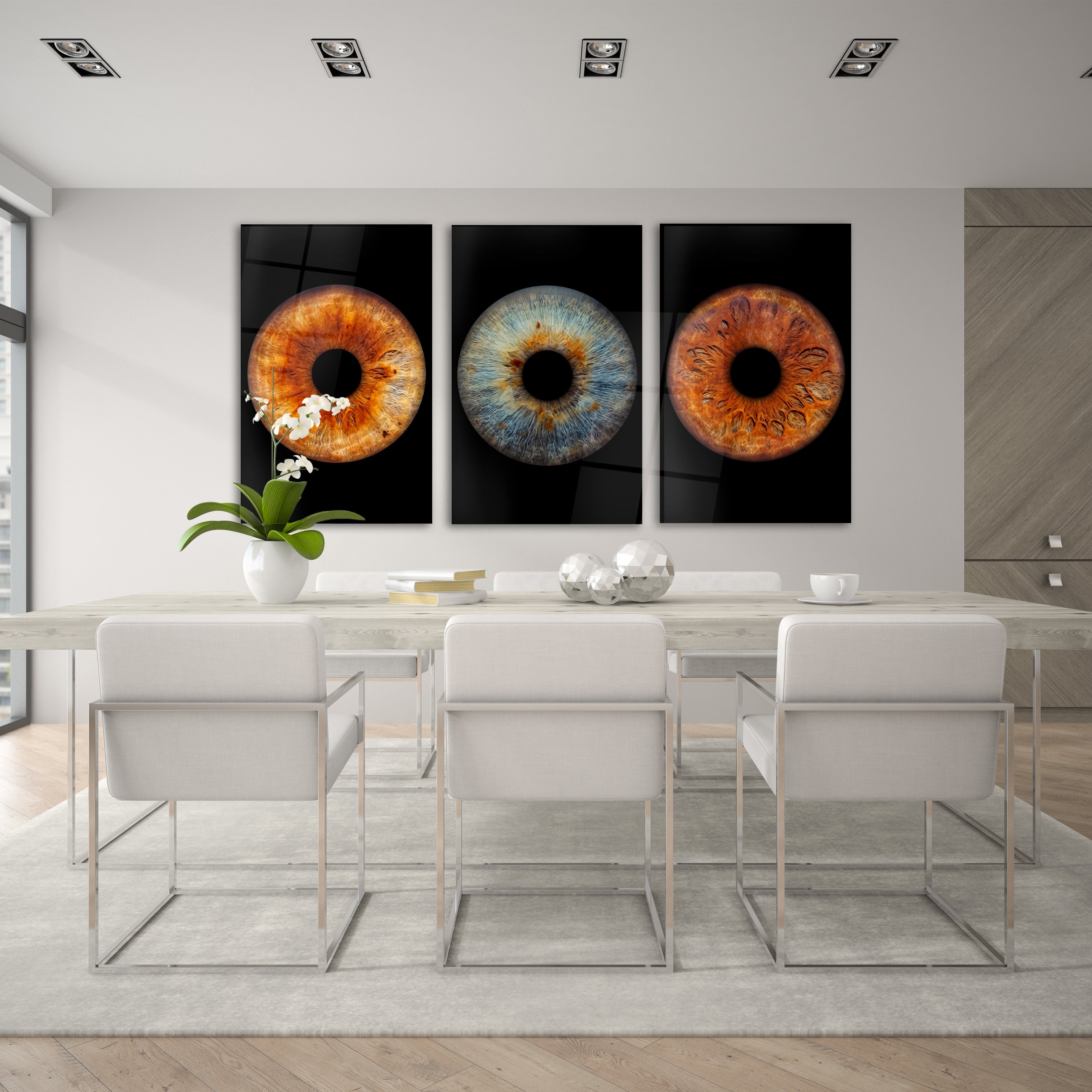 Close up of Eye Iris on Black Glass Wall Art House Warming - Etsy