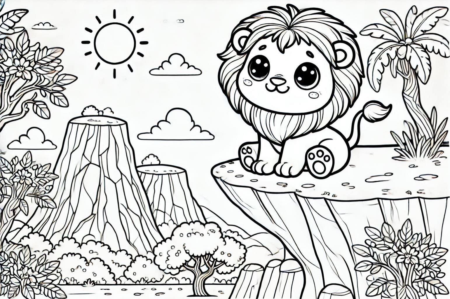 Cute Animal Coloring Pages, Coloring Activity for Kids, 10 Printable ...