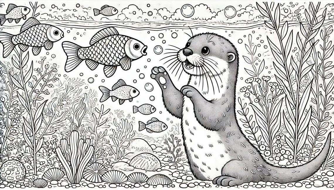 Cute Animal Coloring Pages, Coloring Activity for Kids, 10 Printable ...