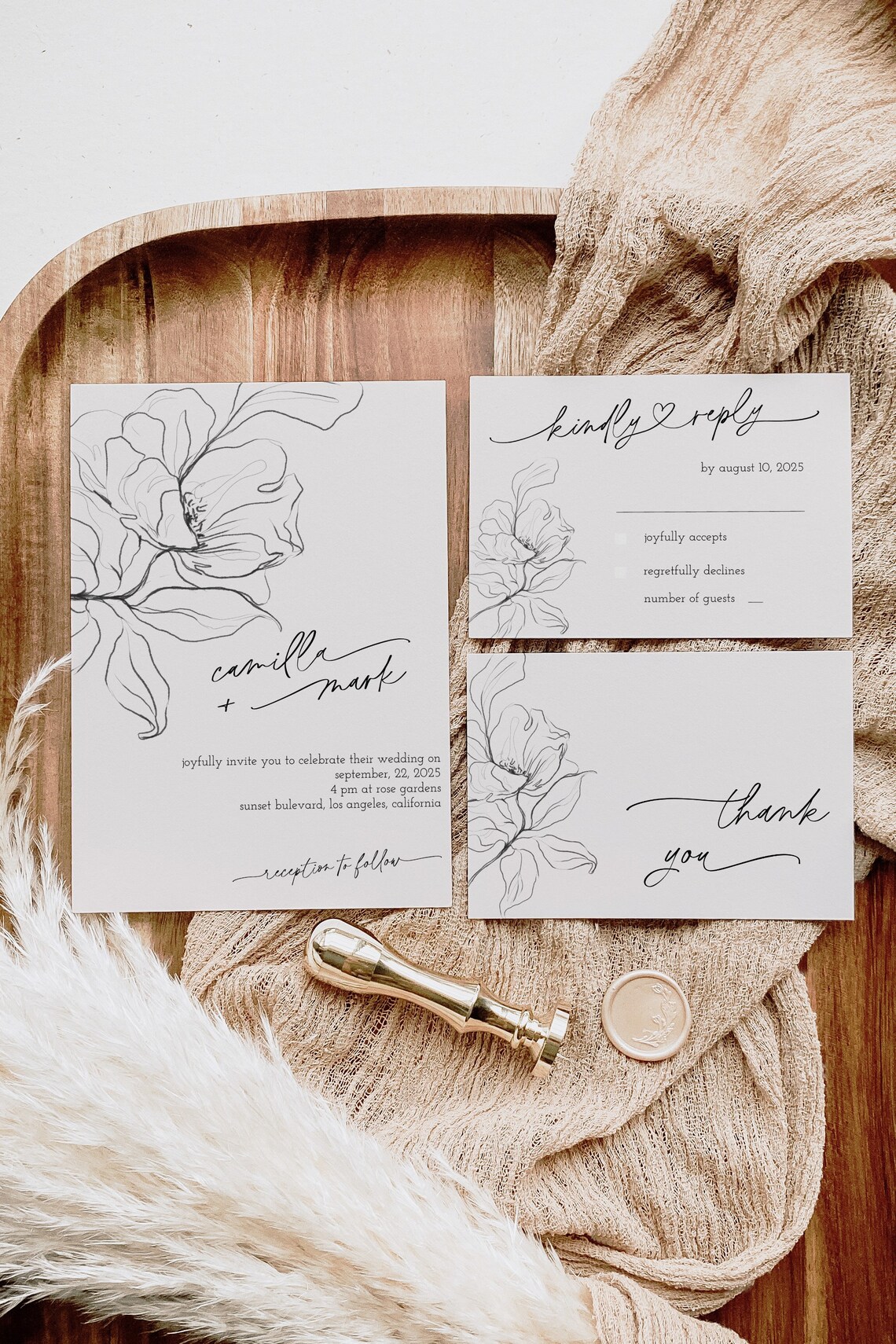 Minimalist Wedding Bundle Template, Editable Modern Wedding Bundle ...