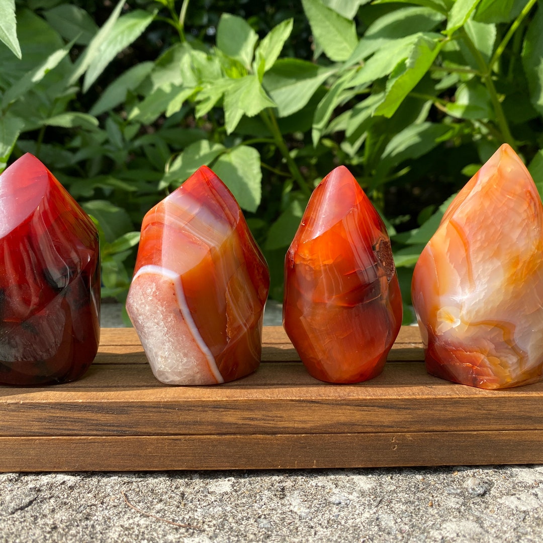 Natural Carnelian Crystal Flame Carving - Etsy UK